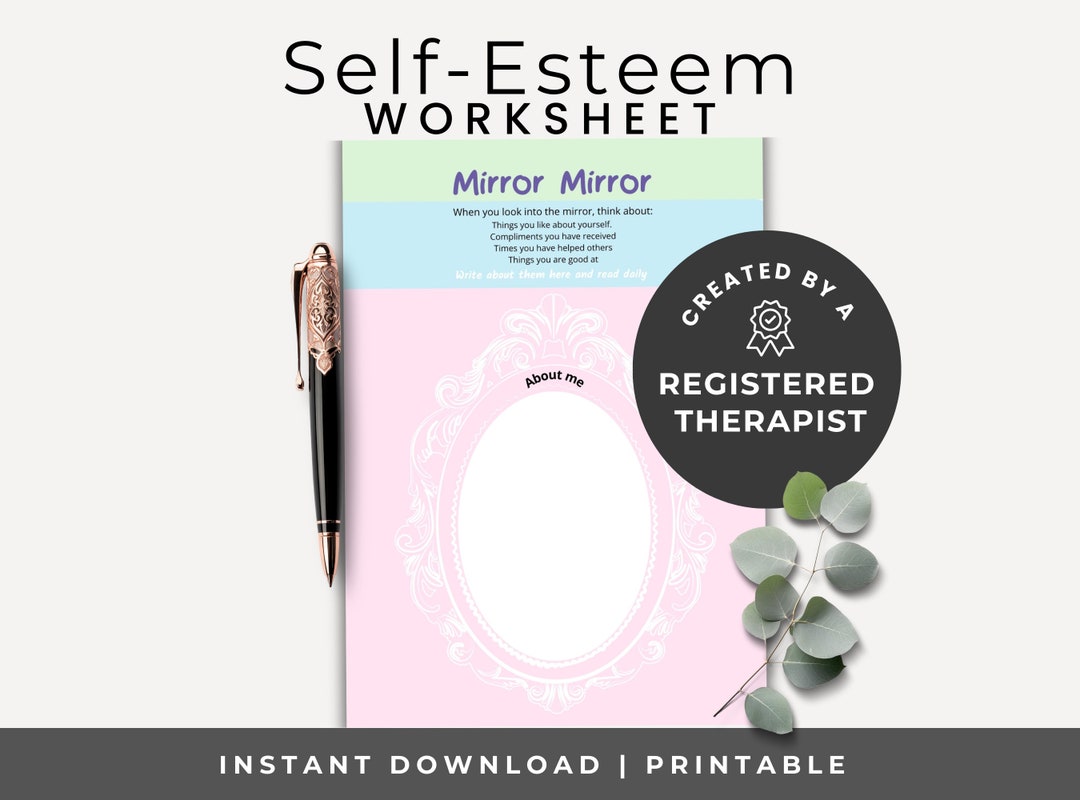 Self Esteem Activities for Teens, Pastel Mirror Mirror Worksheet ...