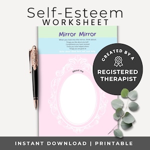 Self Esteem Activities for Teens, Pastel Mirror Mirror Worksheet ...