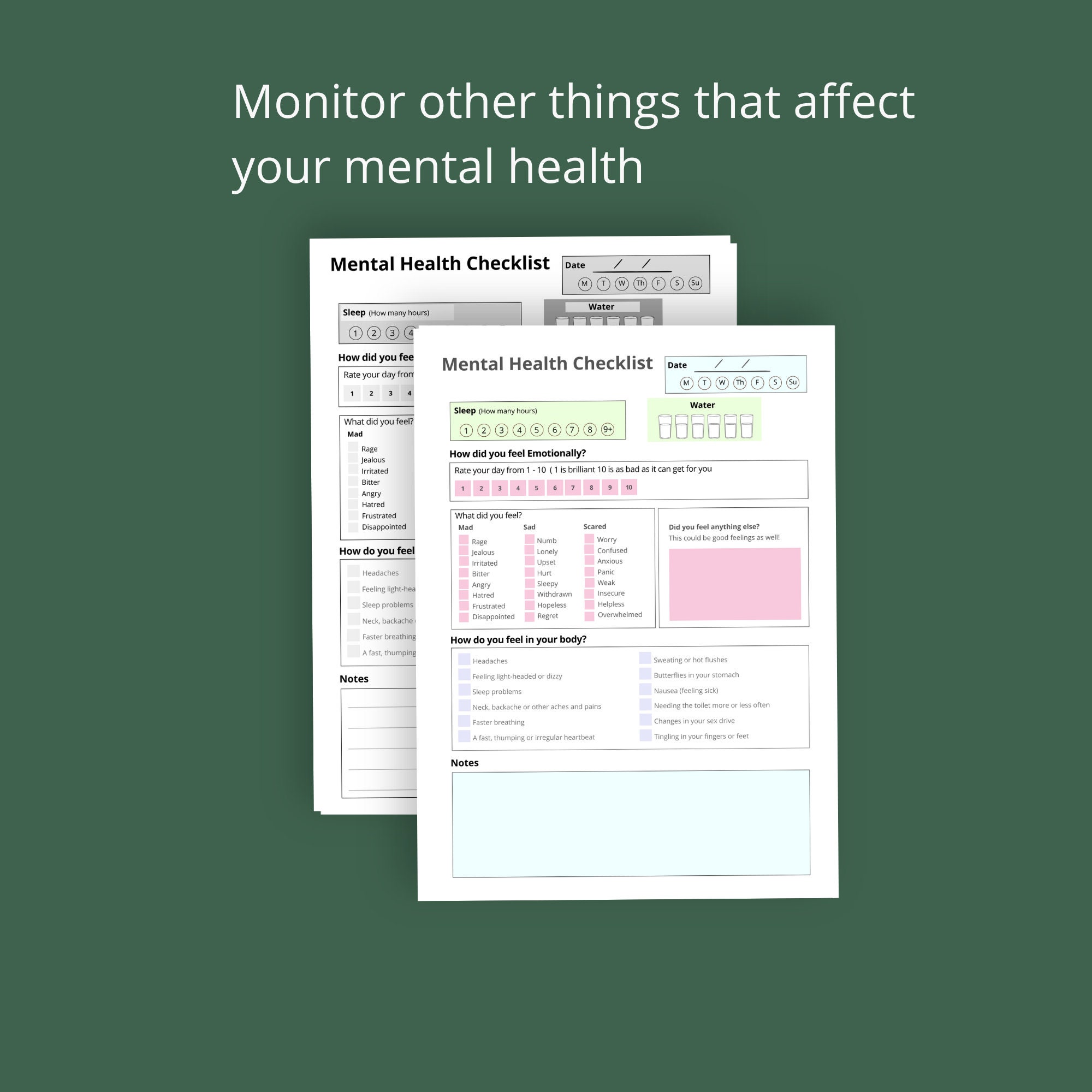 Mental Health Checklist for Adults Mental Health Tracker - Etsy