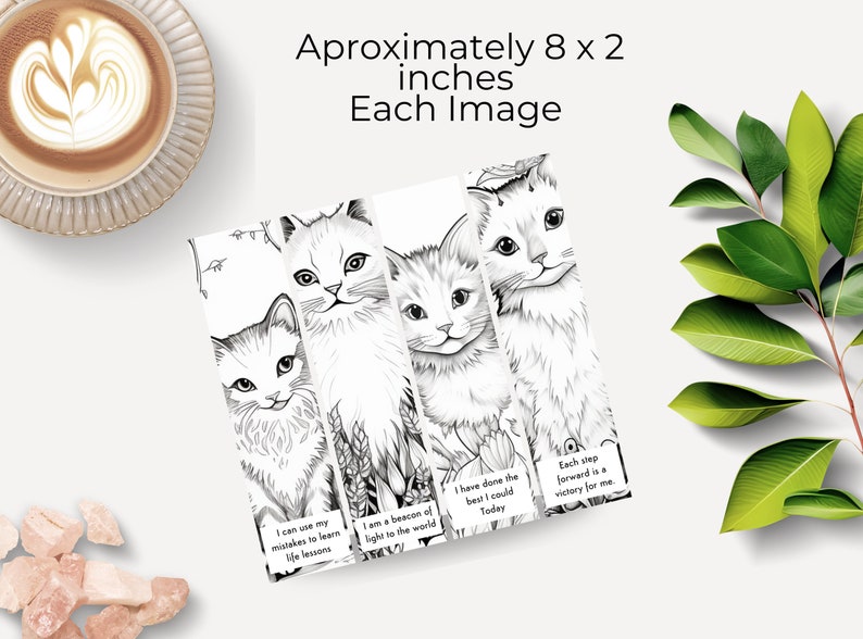 Cats Coloring Bookmarks, With Positive Affirmations, Cat-themed ...