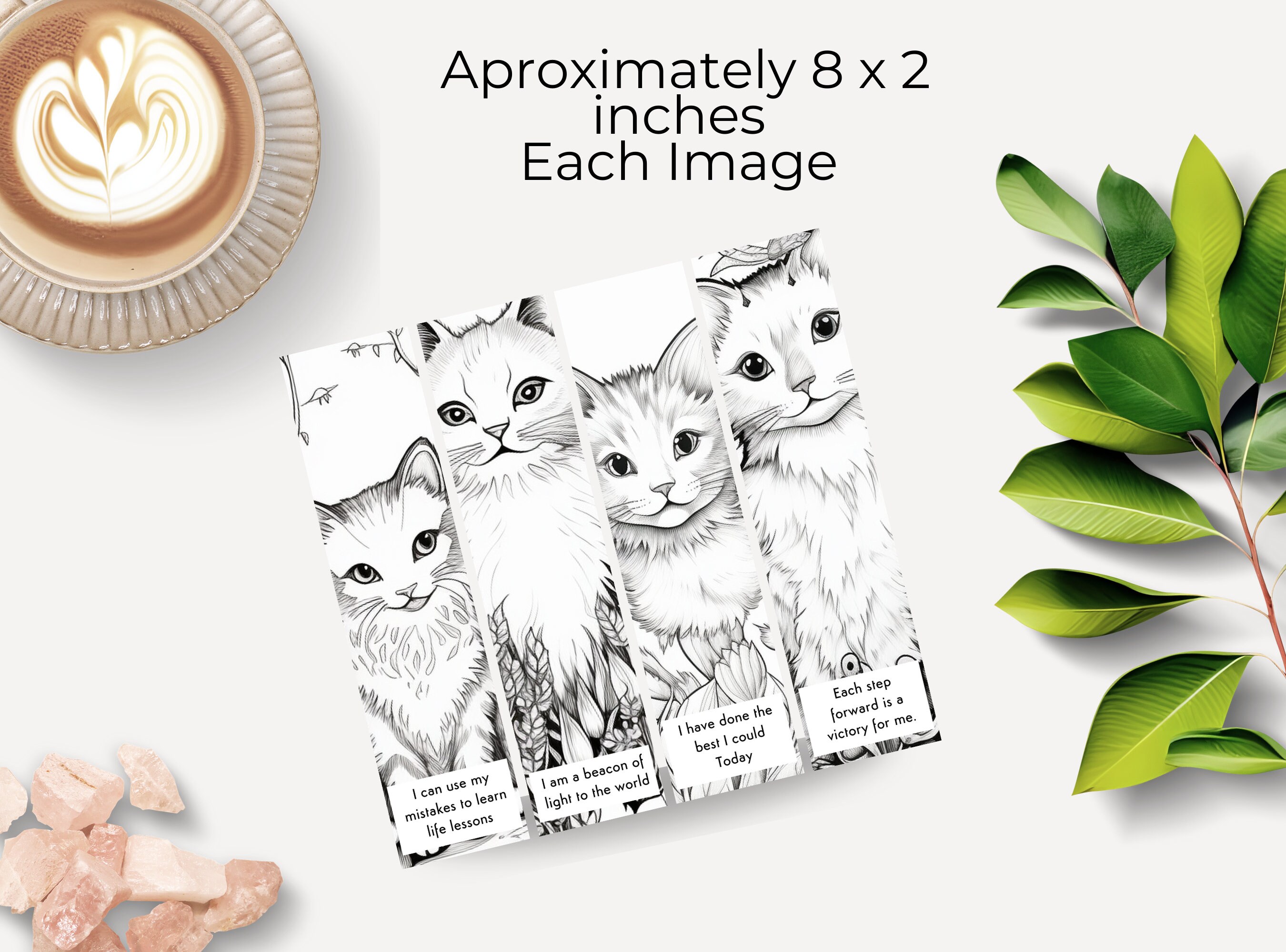Cats Coloring Bookmarks, With Positive Affirmations, Cat-themed ...