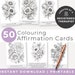 Printable Coloring Affirmation Cards. Floral Colouring Bookmarks ...