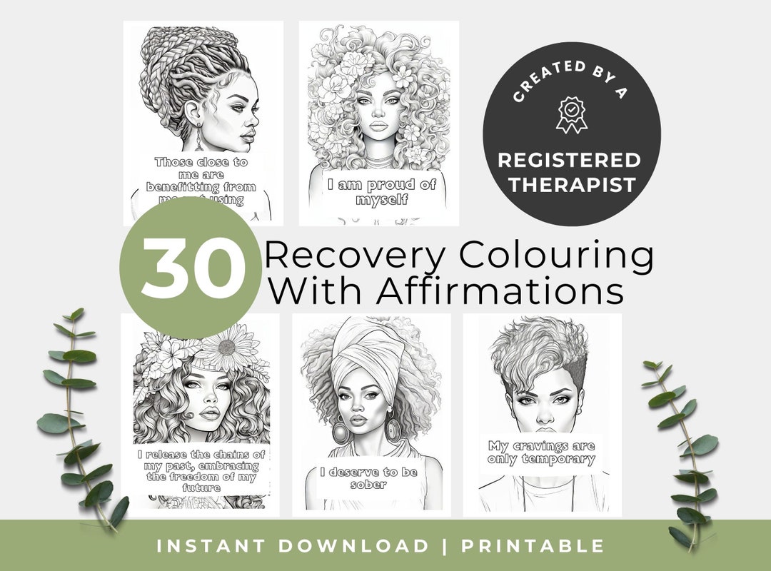 Sober Coloring Pages, Addiction Recovery Colouring Book, Printable ...