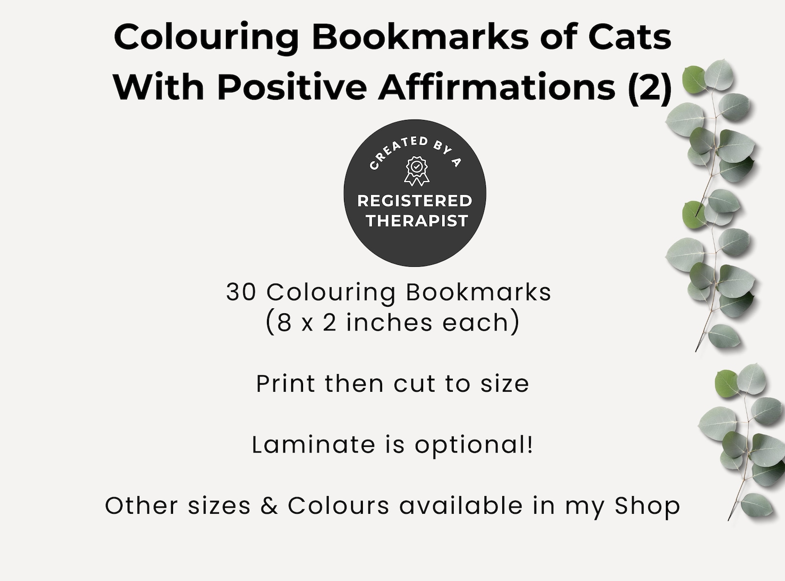Cats Coloring Bookmarks, With Positive Affirmations, Cat-themed ...