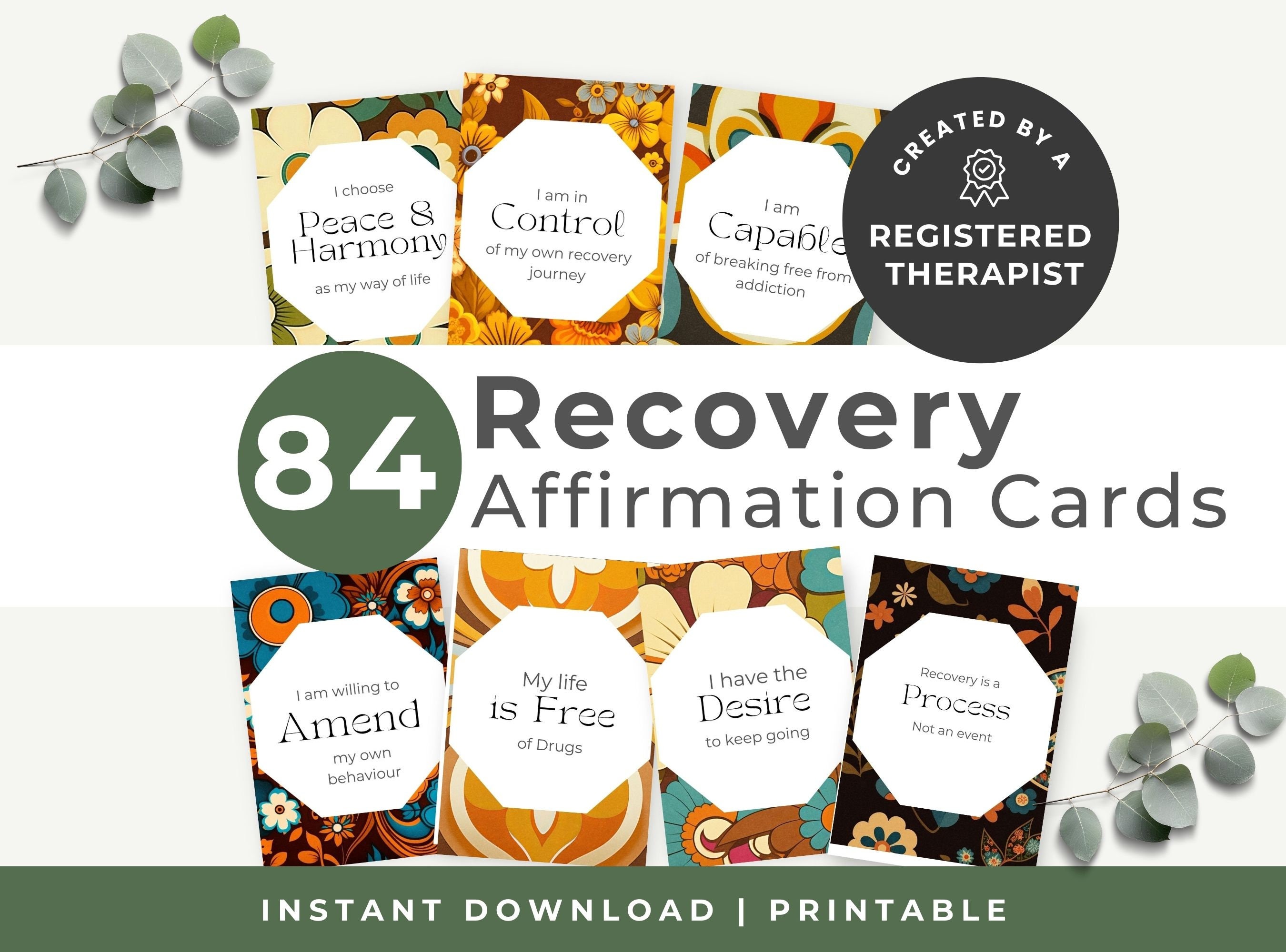 Recovery Affirmation Cards, SMART Recovery Printable, Unique Flash Card ...