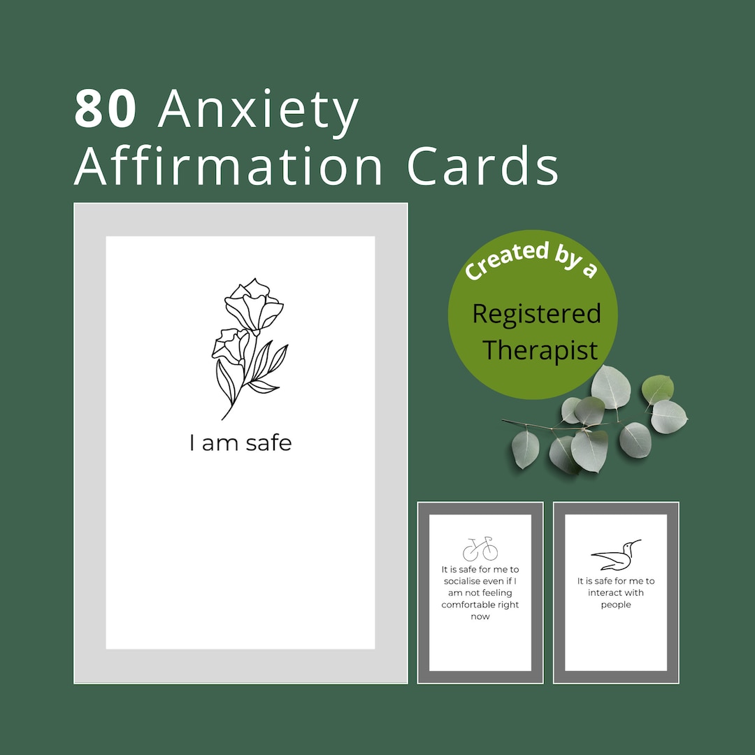 Positive Affirmation Cards for Anxiety Relief Anxiety - Etsy