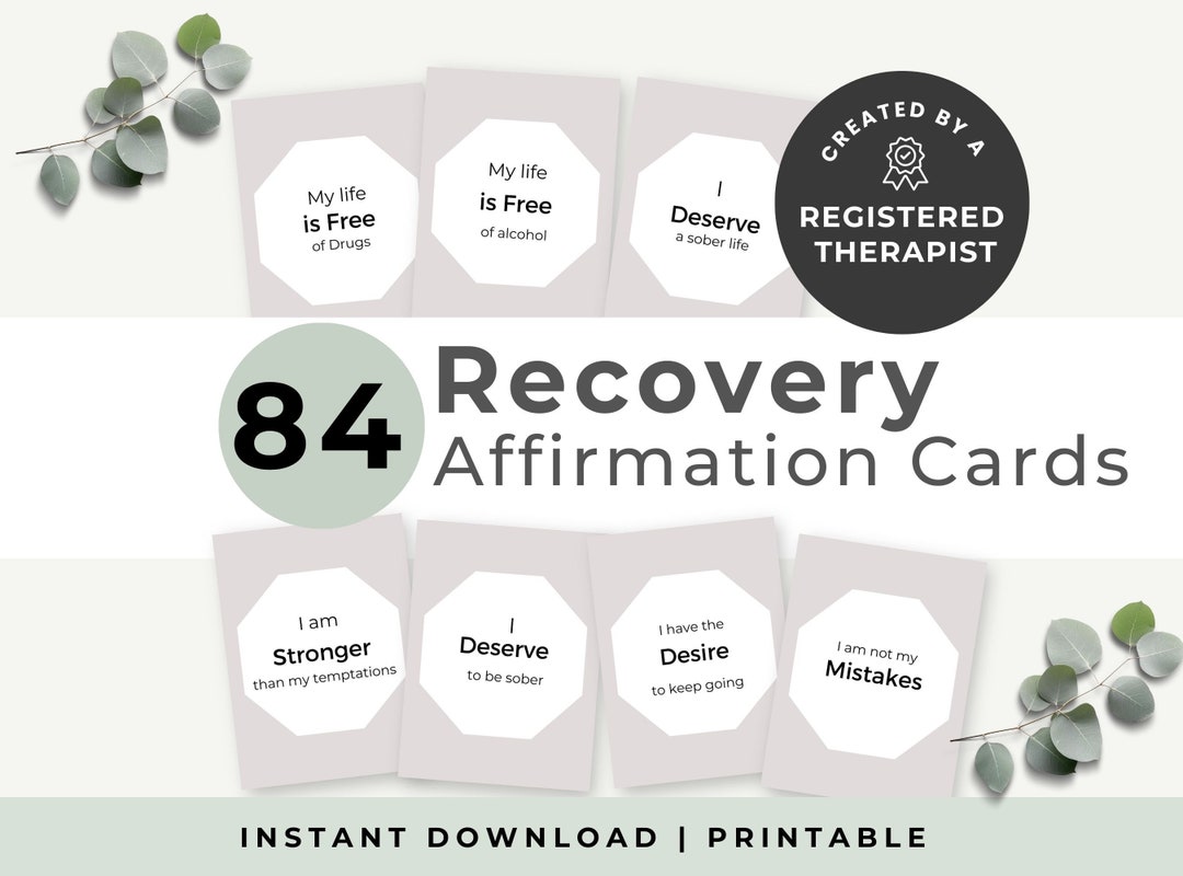 Addiction Affirmation Cards, Addiction Recovery Cards, Flash Cards ...