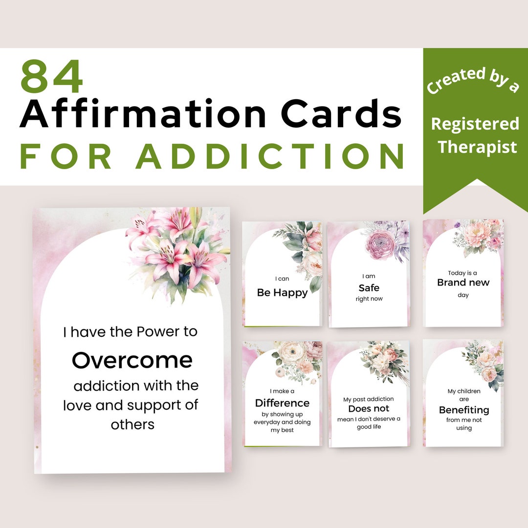 Addiction Recovery Affirmation Alcohol Problems Flashcards - Etsy
