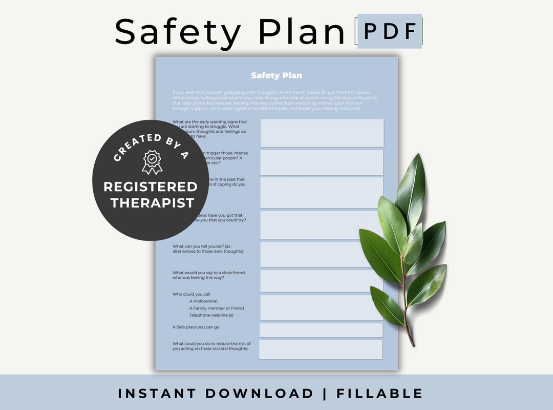 Crisis Safety Plan Sheets, Suicide Prevention Kit, Mental Health ...