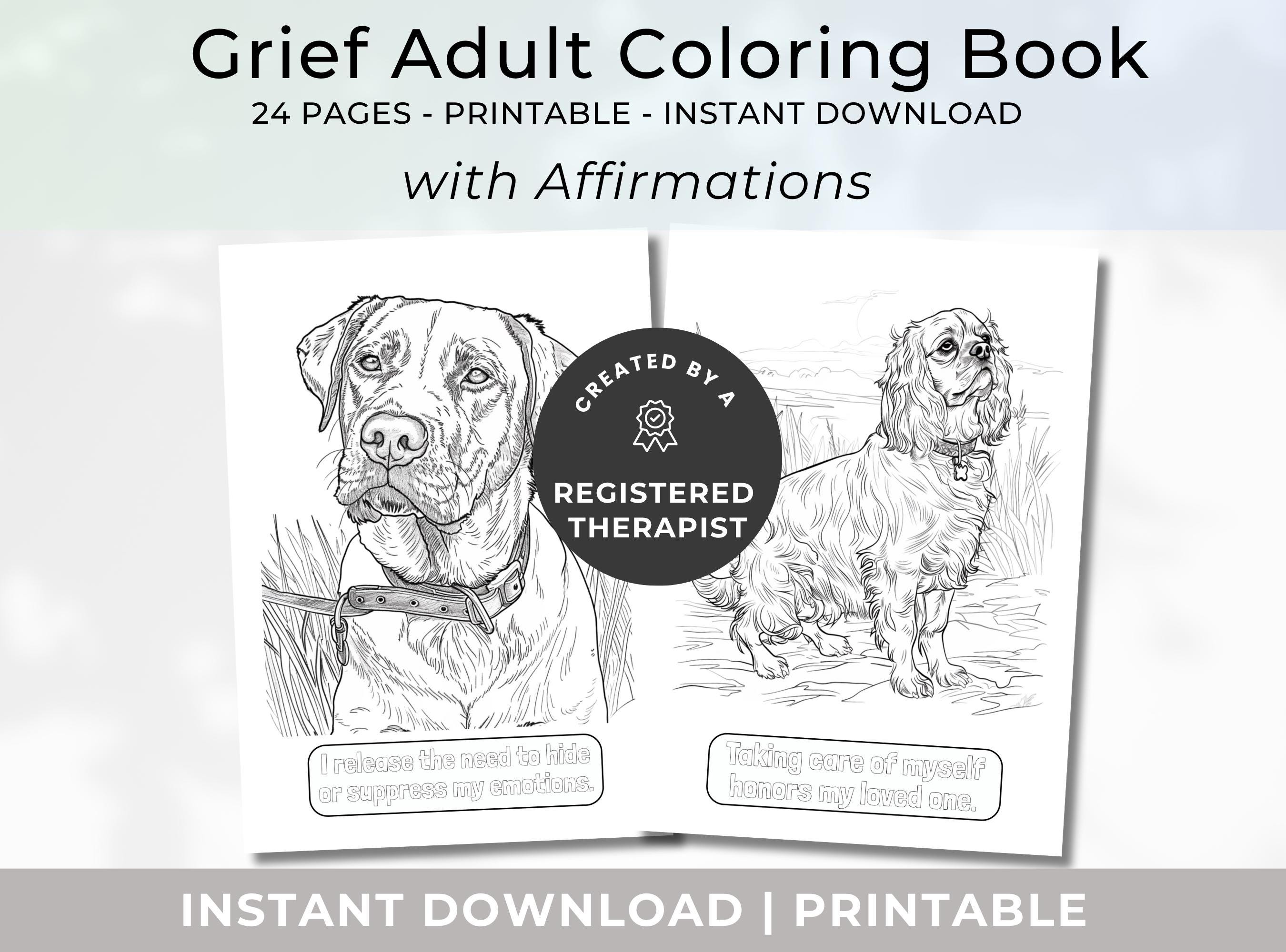 Grief Coloring Pages for Adults – Bereavement Printable Activity Book ...