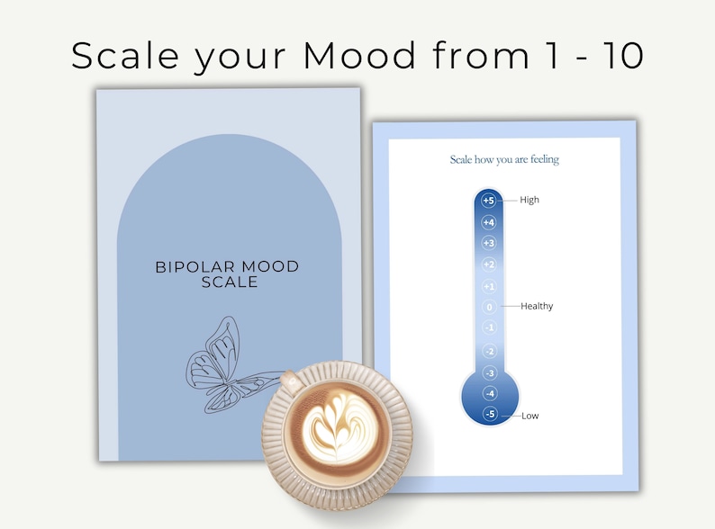 Bipolar Mood Tracker Printable Pdf, Mental Health Journal PDF, Manic ...