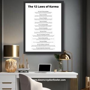 12 Laws of Karma Digital Download, Law of Attraction Prints ...