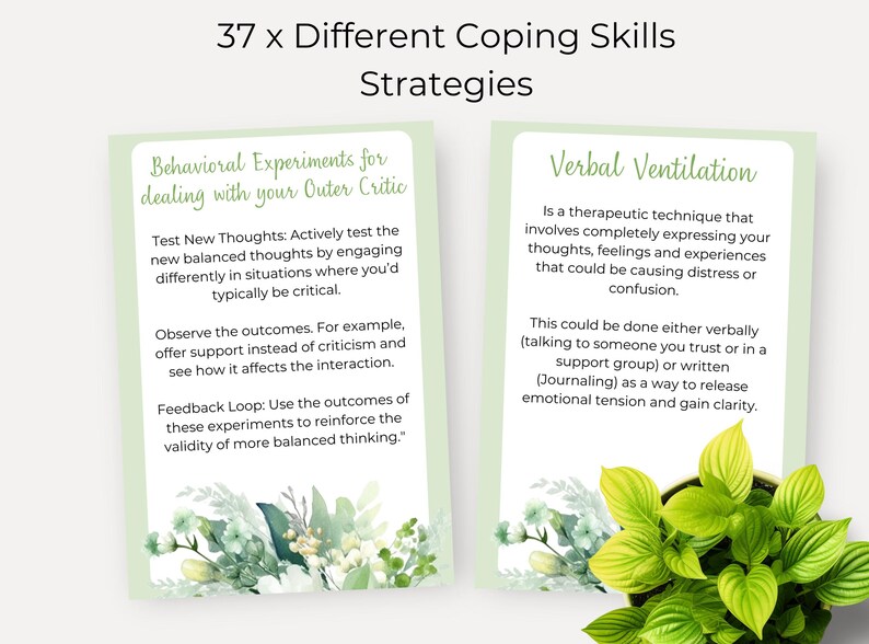Coping Skills Flashcards, Trauma Recovery Cards, Printable Recovery ...