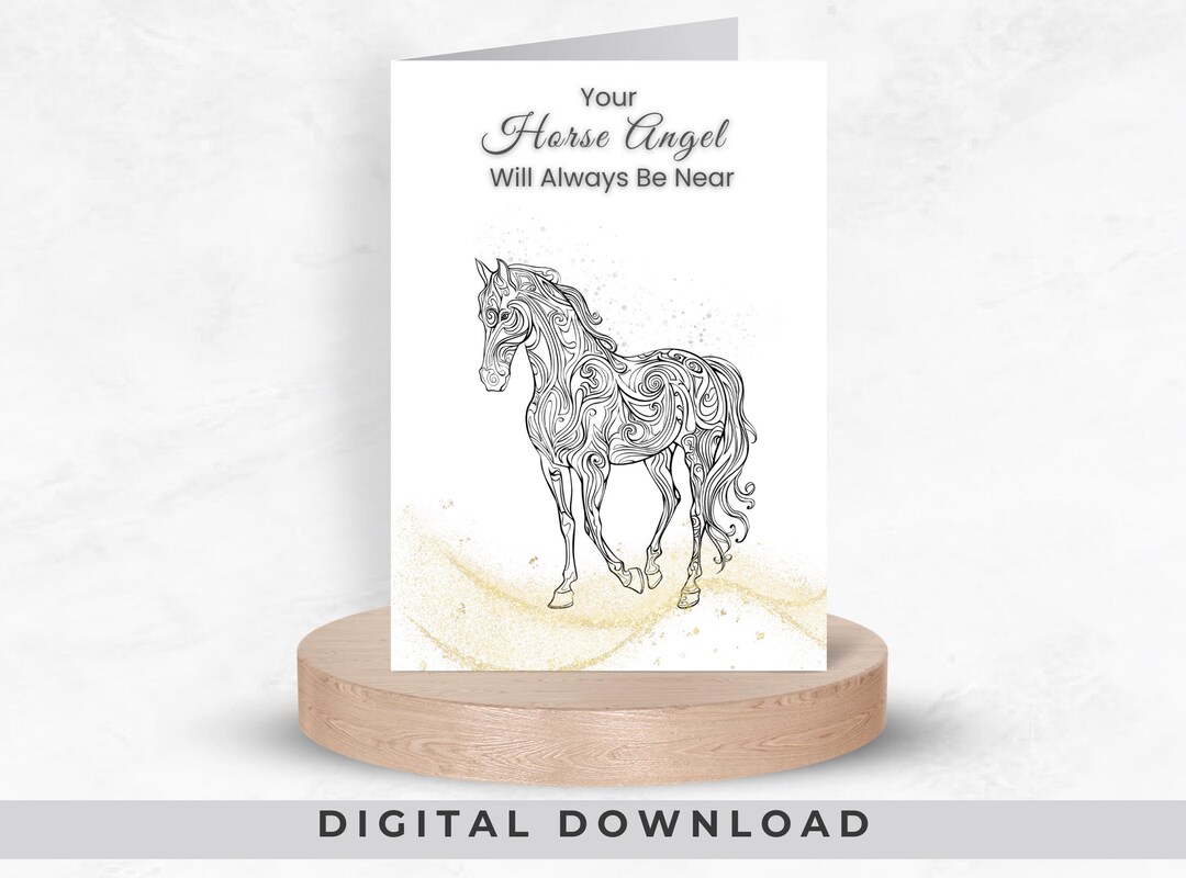 Printable Loss of Horse Sympathy Card, Equine Bereavement Greetings ...