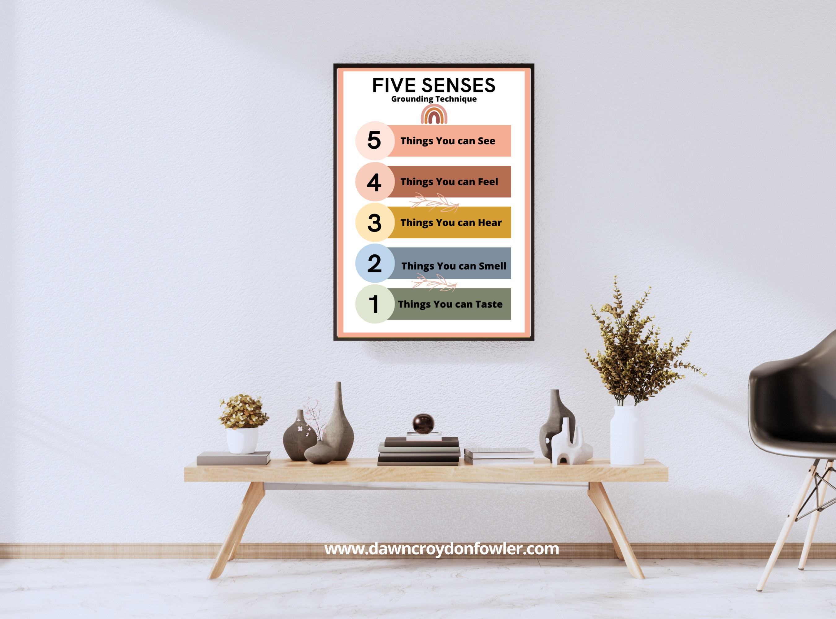 Five Senses Grounding Technique Poster, Dbt Coping Skills Poster ...