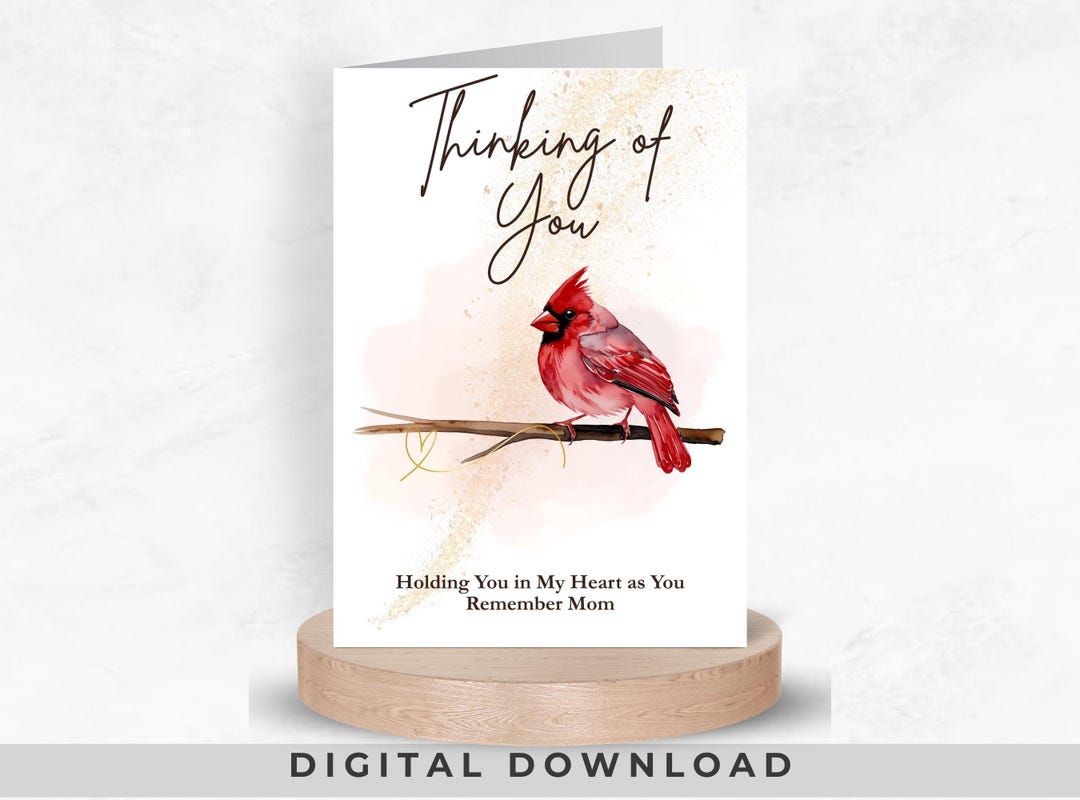 Loss of Mother Thinking of You Card, Cardinal Angelversary Card ...