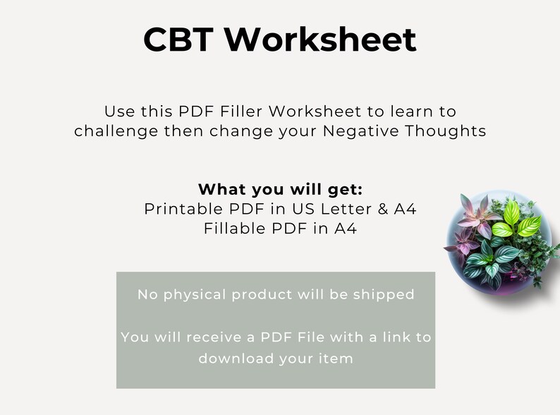 Anxiety Worksheets for Adults, Challenging Anxious Thoughts, Brown ...