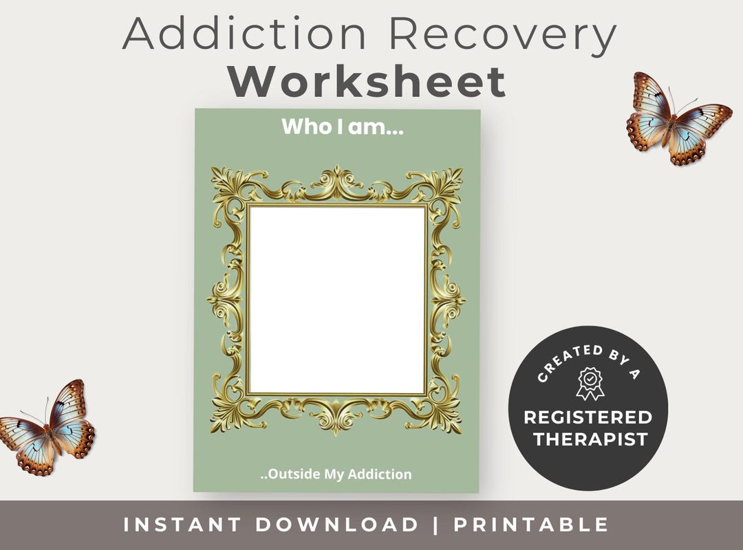 Addiction Worksheet, Who Am I Outside My Addiction, Self-esteem ...