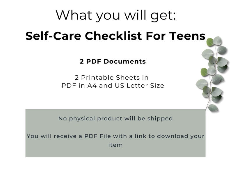 Self Care Check List for Teens, Pastel Self-care Checklist, Habit ...