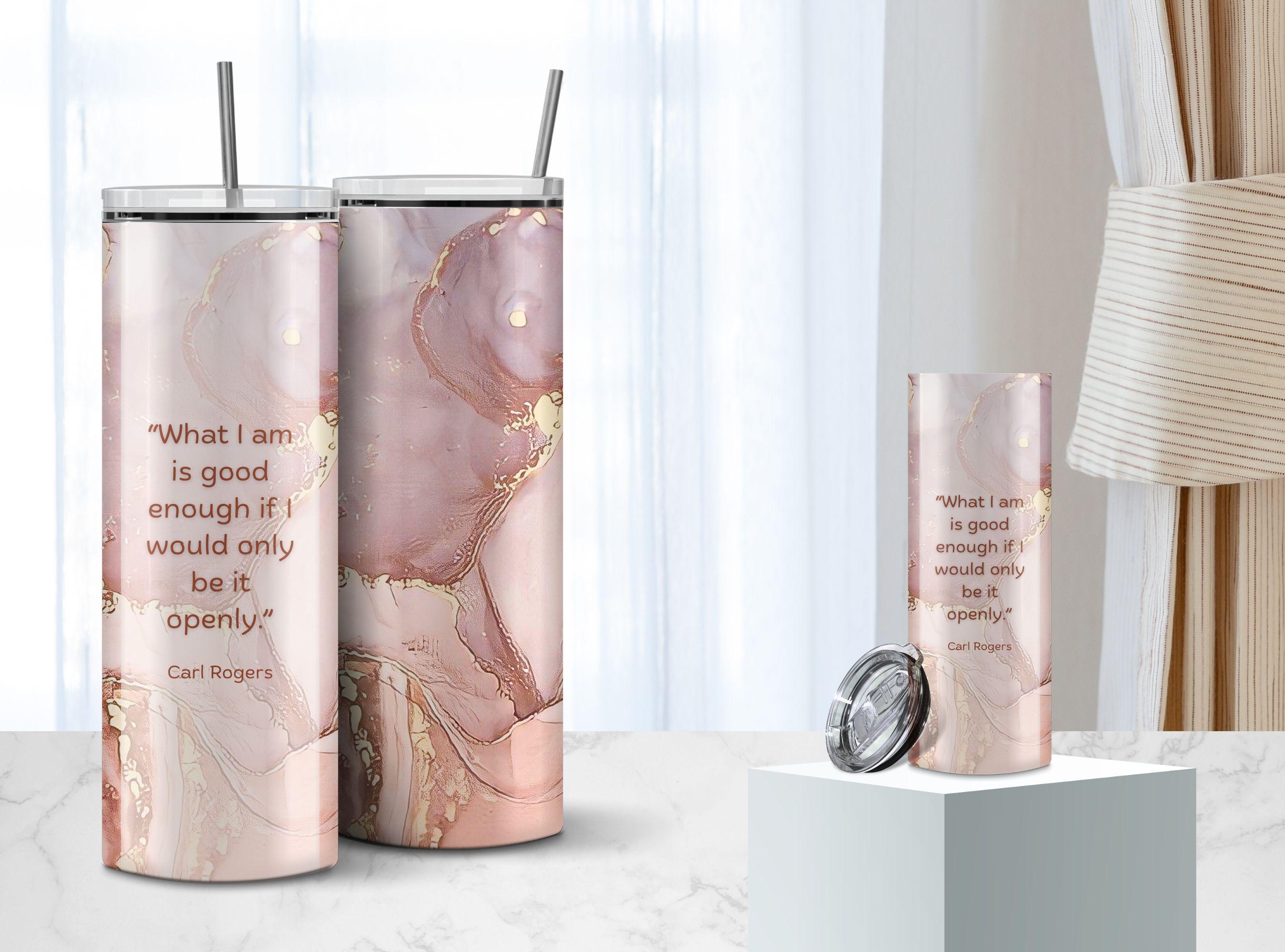 Carl Rogers Tumbler Wrap, Counselor Sublimation Wrap, Rose Gold ...