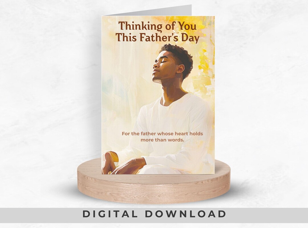 African American Sympathy Card, Thinking of You Father's Day, Printable ...