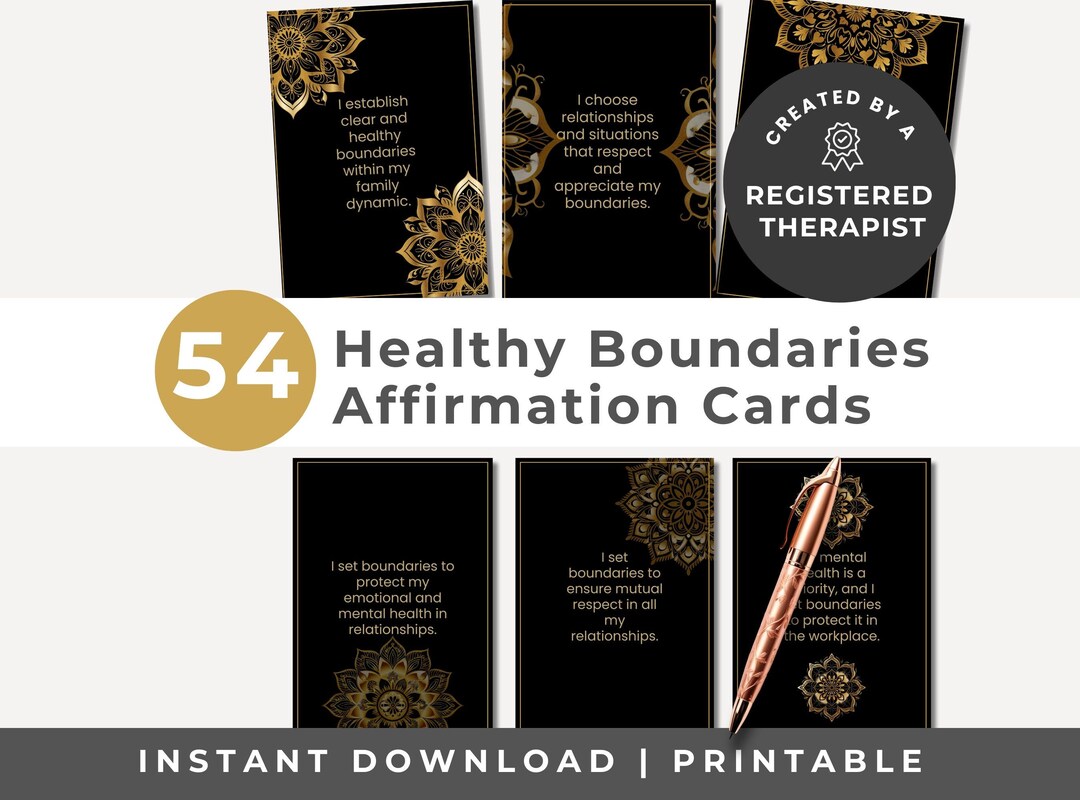 Boundary Affirmation Cards, Relationship Affirmation, Boundaries for ...
