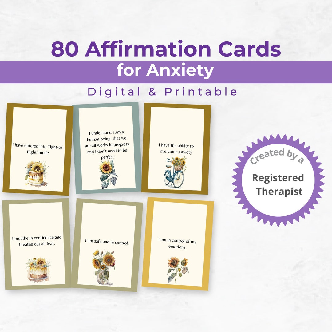 Positive Affirmation Cards for Anxiety Coping Cards Anxiety - Etsy