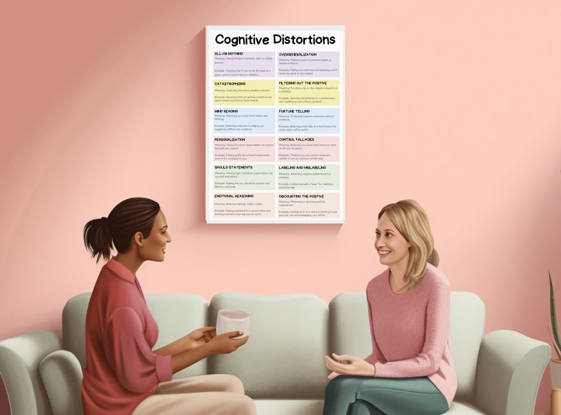 Cognitive Distortions, Pastel Counseling Room Decor, Psychologist Room ...