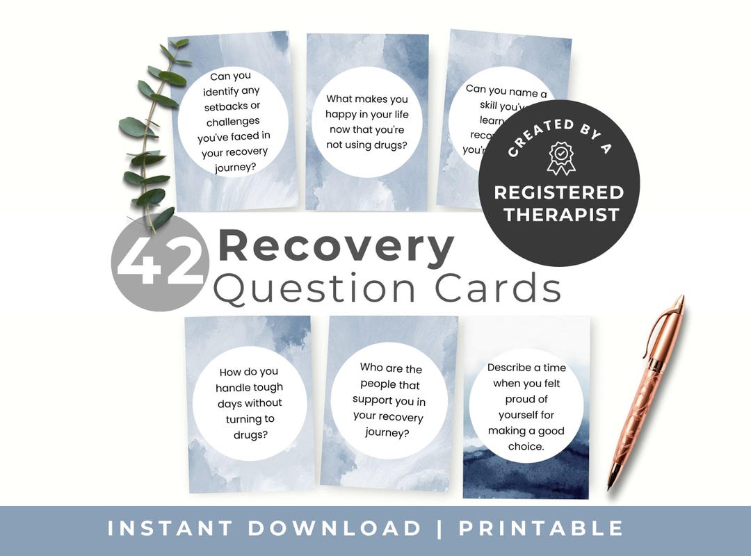 Addiction Recovery Question Cards, Addiction Journal Prompts, Sobriety ...
