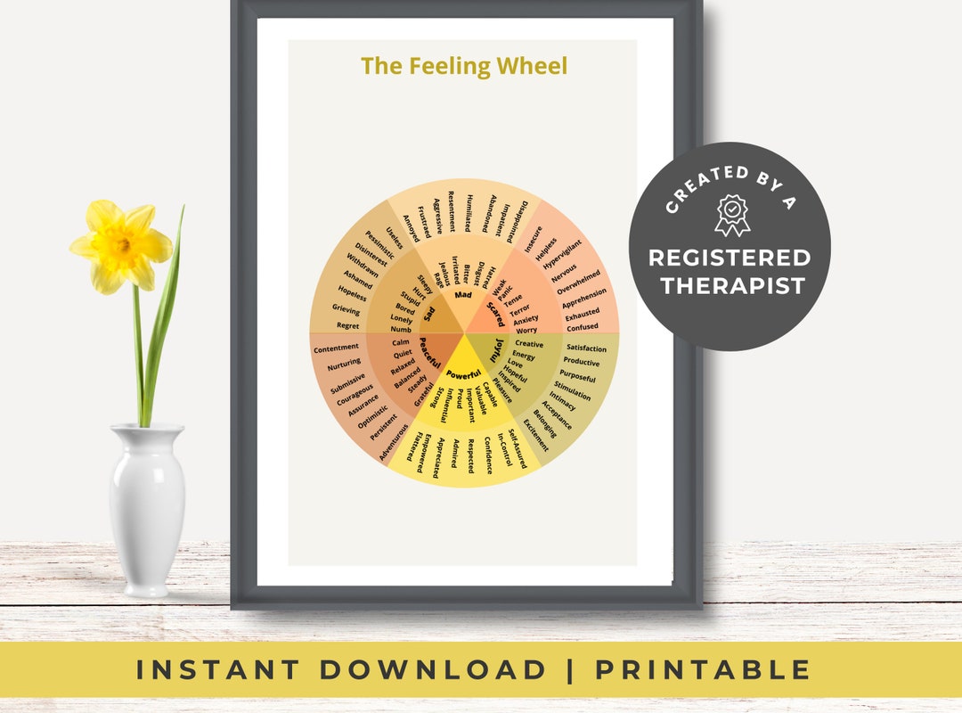 Feeling Wheel Poster, Colorful Design Counselling Room Decor, Emotional ...