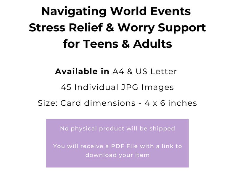 Coping With World Events Activity, 44 Pastel Worry Affirmation Cards ...