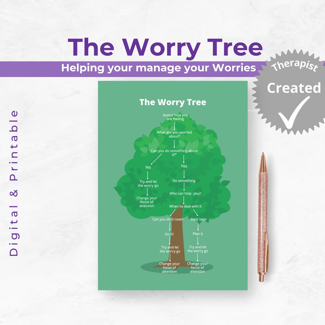 Worry Tree Printable Worry Management Anxiety Management - Etsy