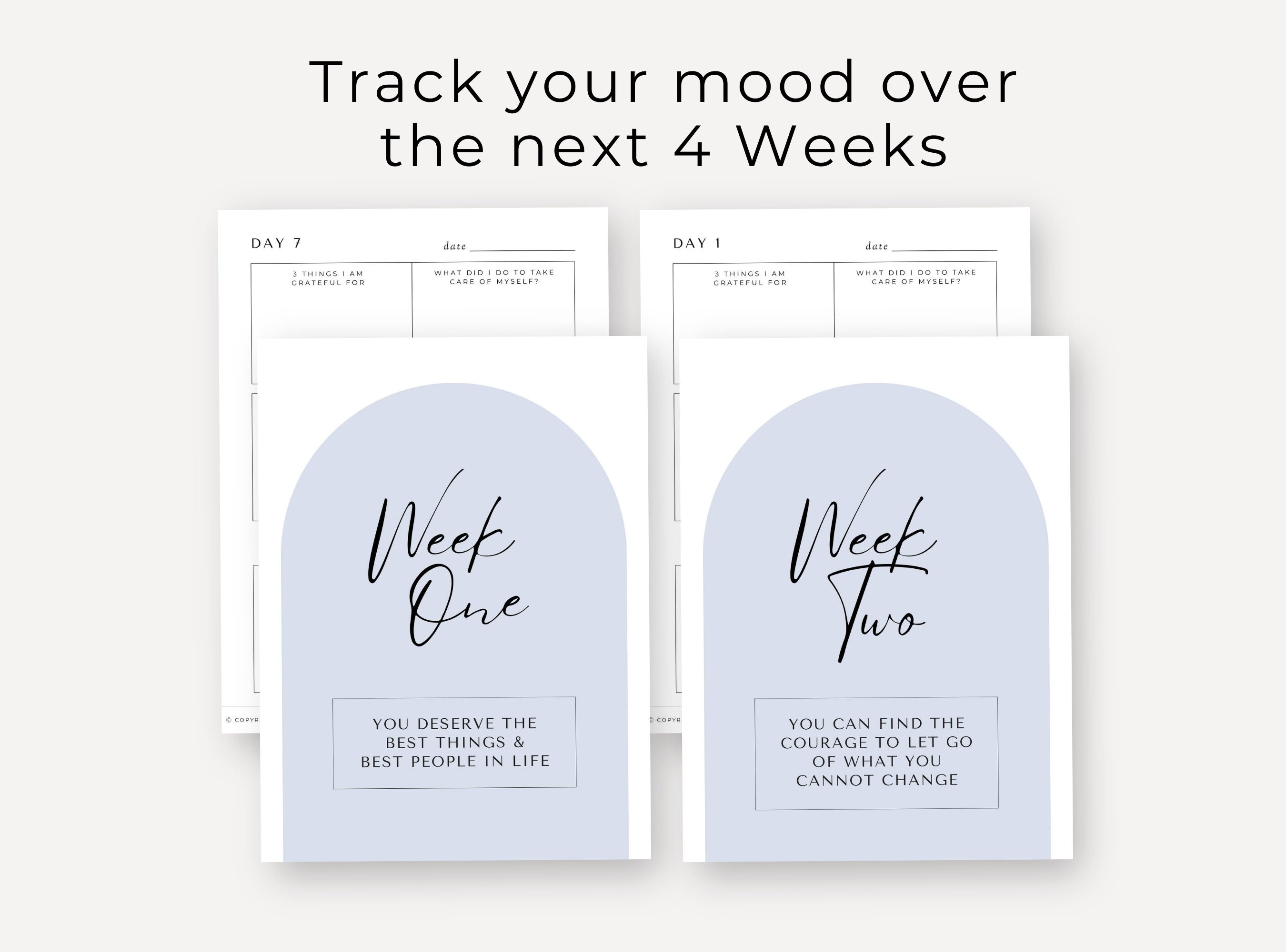 4 Week Mood Tracker Printable, Mental Wellness Chart PDF, Mood Trend ...