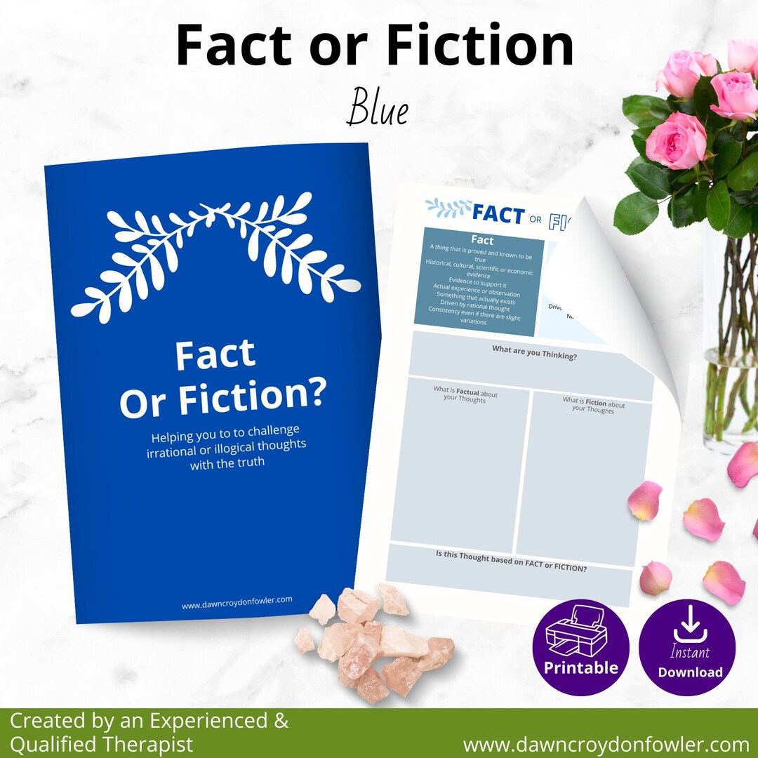 Buy Fact or Fiction Worksheet CBT Worksheets for Anxiety Online in ...