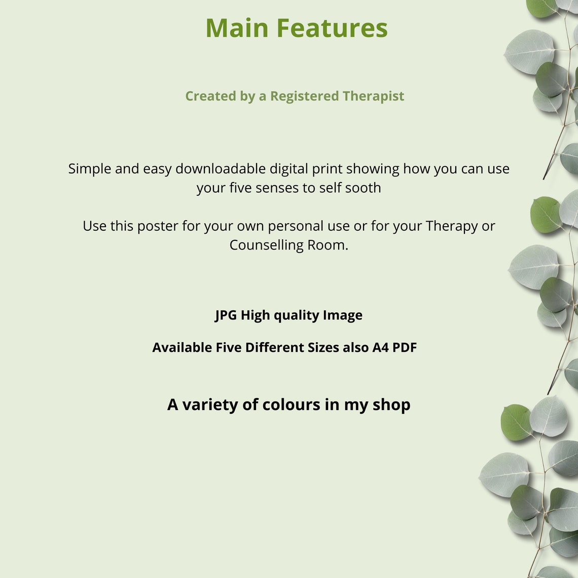 Five Senses Grounding Technique Poster Dbt Coping Skills - Etsy Canada