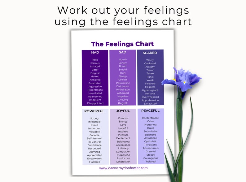 Feelings Chart, Emotional Regulation Tool, Feelings Printable ...