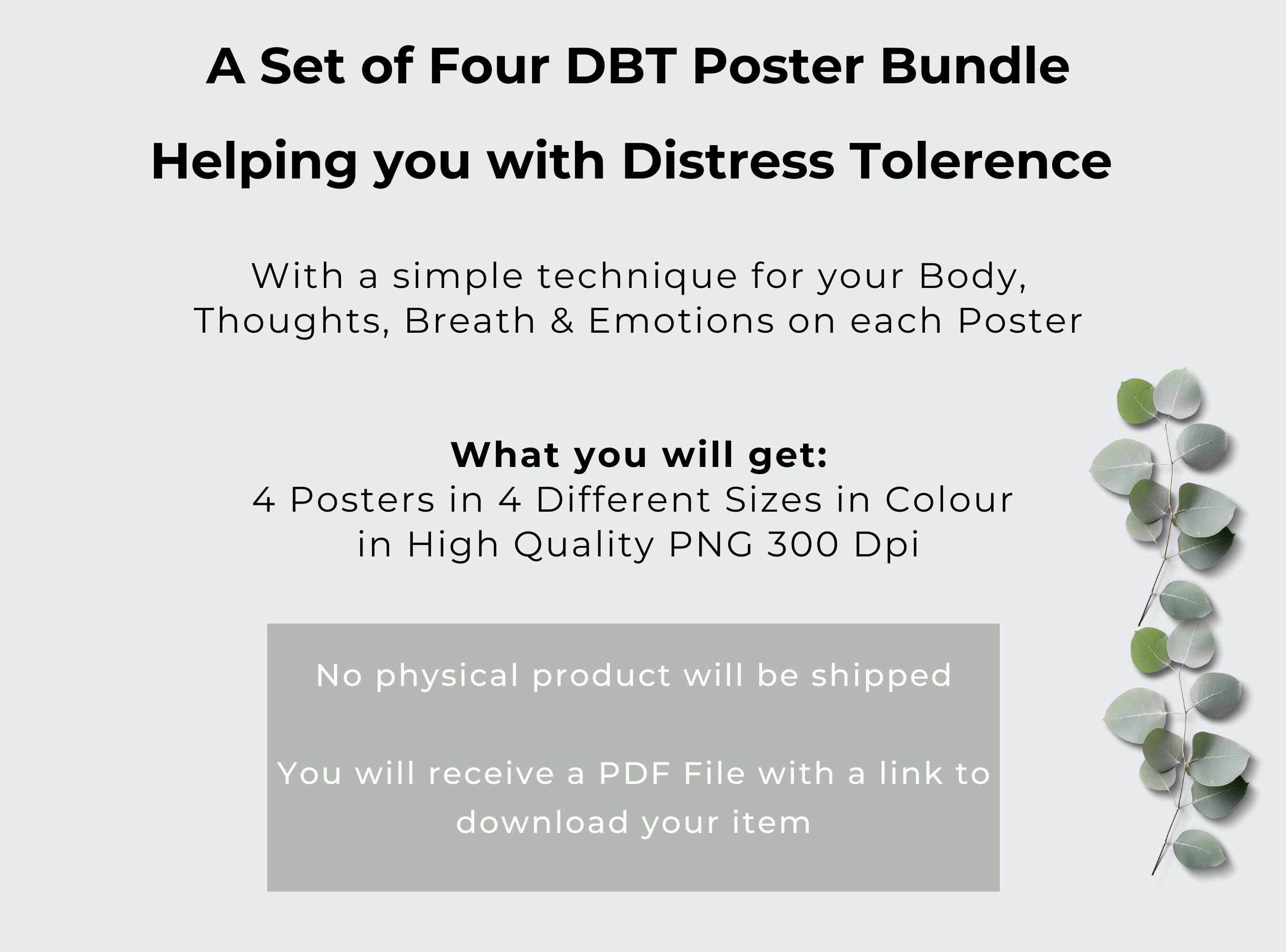 Dialectical Behavioral Therapy Poster, DBT Mindfulness Printable, Blue ...