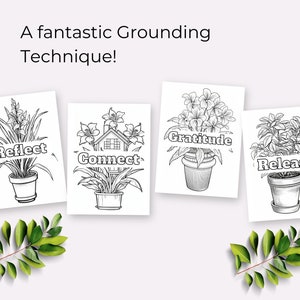 Mindful Coloring Pages for Adults, Plant Design Mindfulness Activity ...