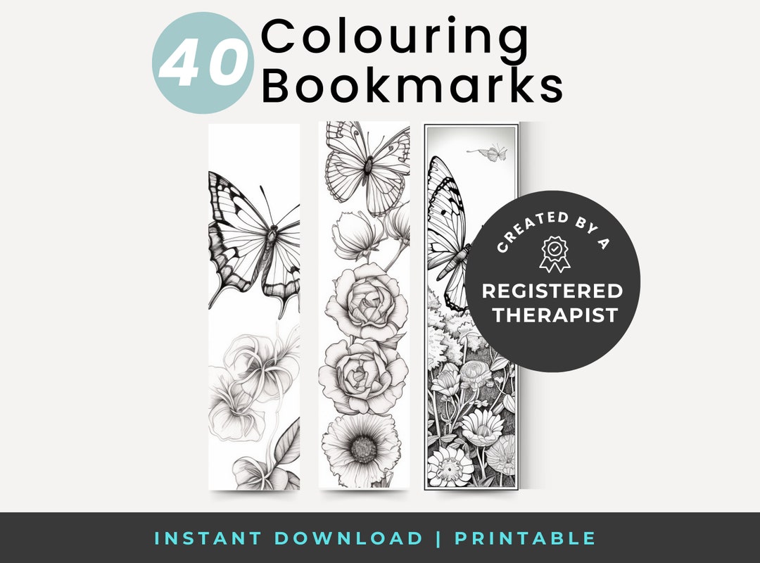 Butterfly Coloring Bookmarks, Mindfulness Activities for Adults ...