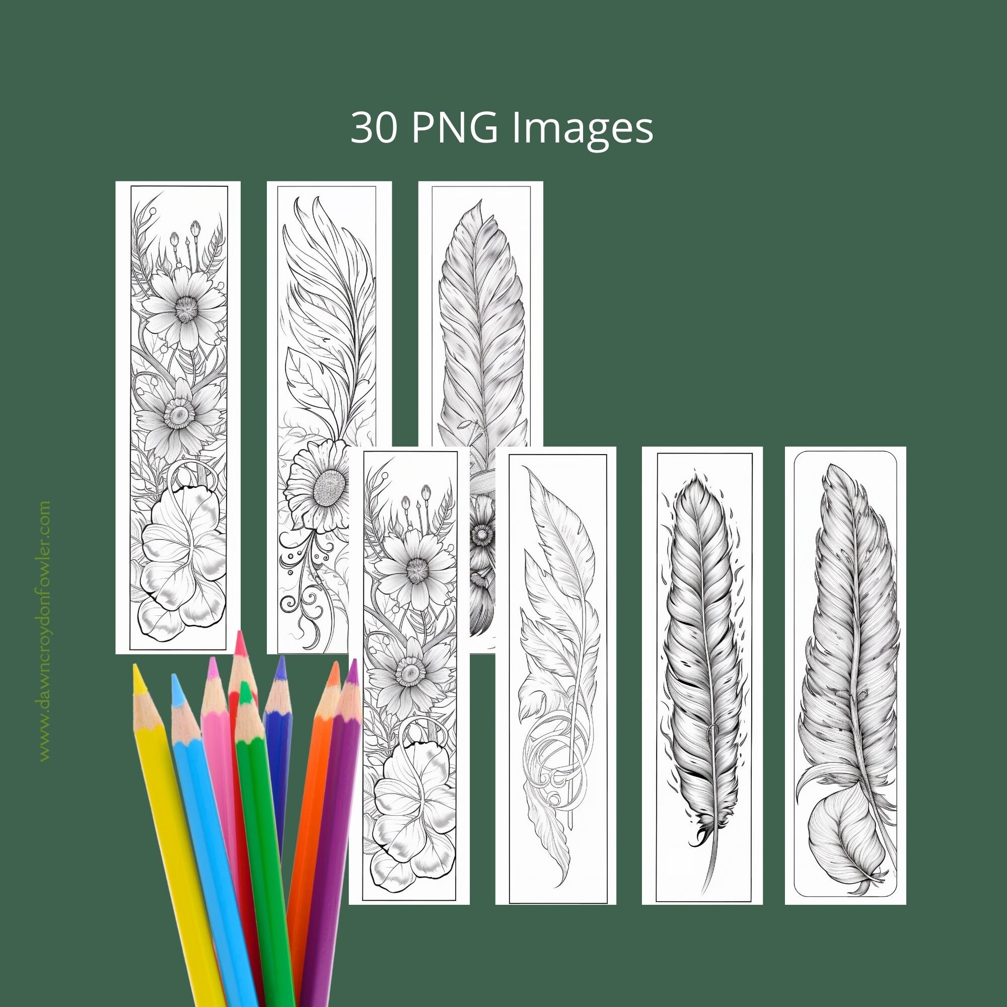 Mindfulness Coloring Bookmarks, Feathers & Flowers Colouring, Grounding ...