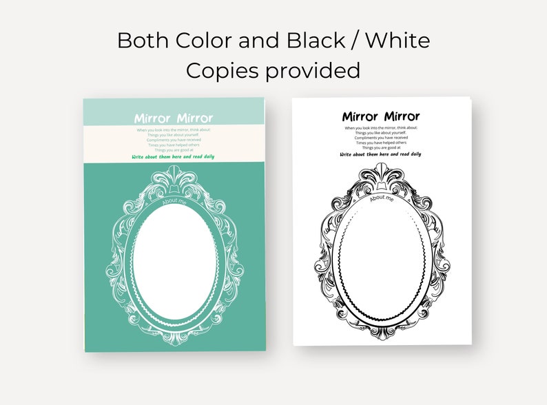 Self Esteem Therapy Worksheets Adult, Mirror Mirror Activity ...