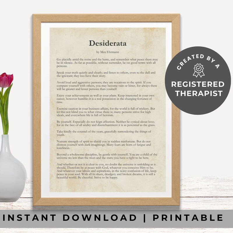 Desiderata Poster - Etsy