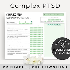 Complex PTSD Worksheet, CPTSD Daily Checklist, Trauma Coping Skills ...
