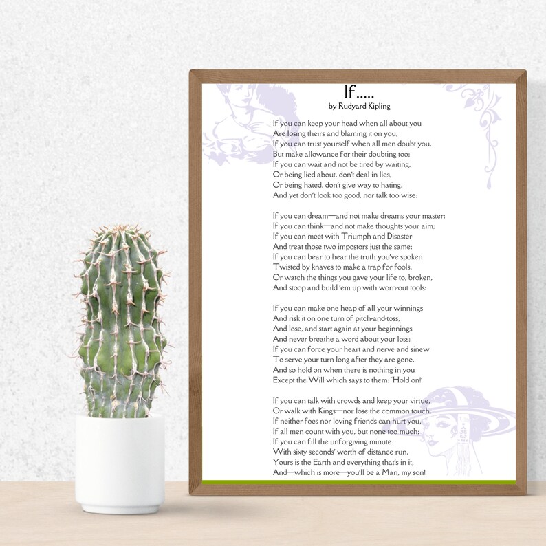 If Poem by Rudyard Kipling If Poem PDF Poem for Dad Poetry - Etsy