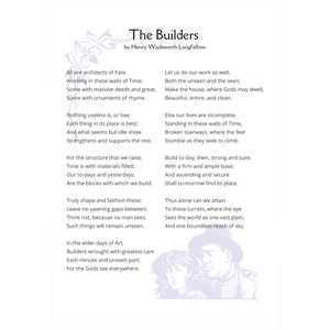 The Builders Poem, Henry Wadsworth Longfellow, Printable Poem Wall Art ...