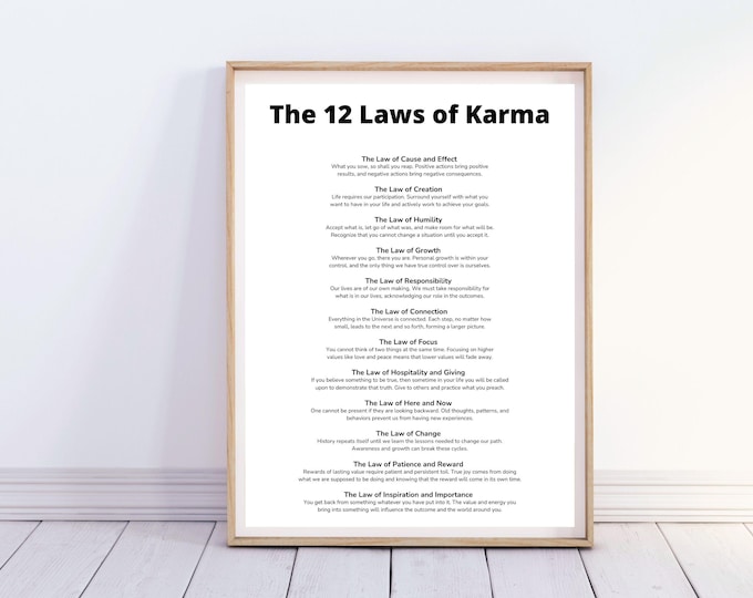 12 LAWS OF KARMA - Etsy Canada