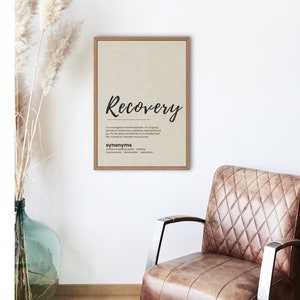 Recovery Definition Poster, Addiction Therapist Office Wall Art, Alcoholics Anonymous Wall Art ...