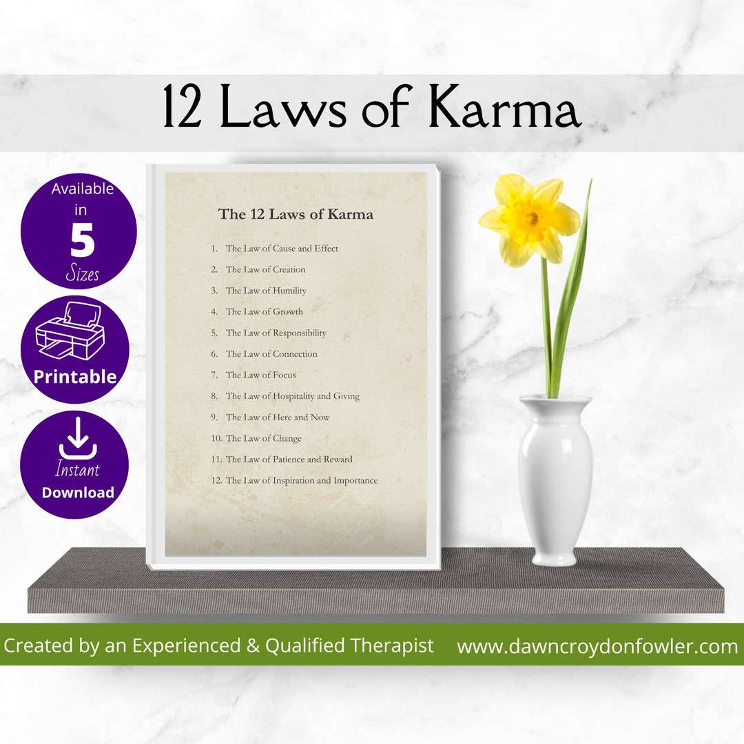 12 Laws of Karma Poster Digital Download Karma Print Law of - Etsy