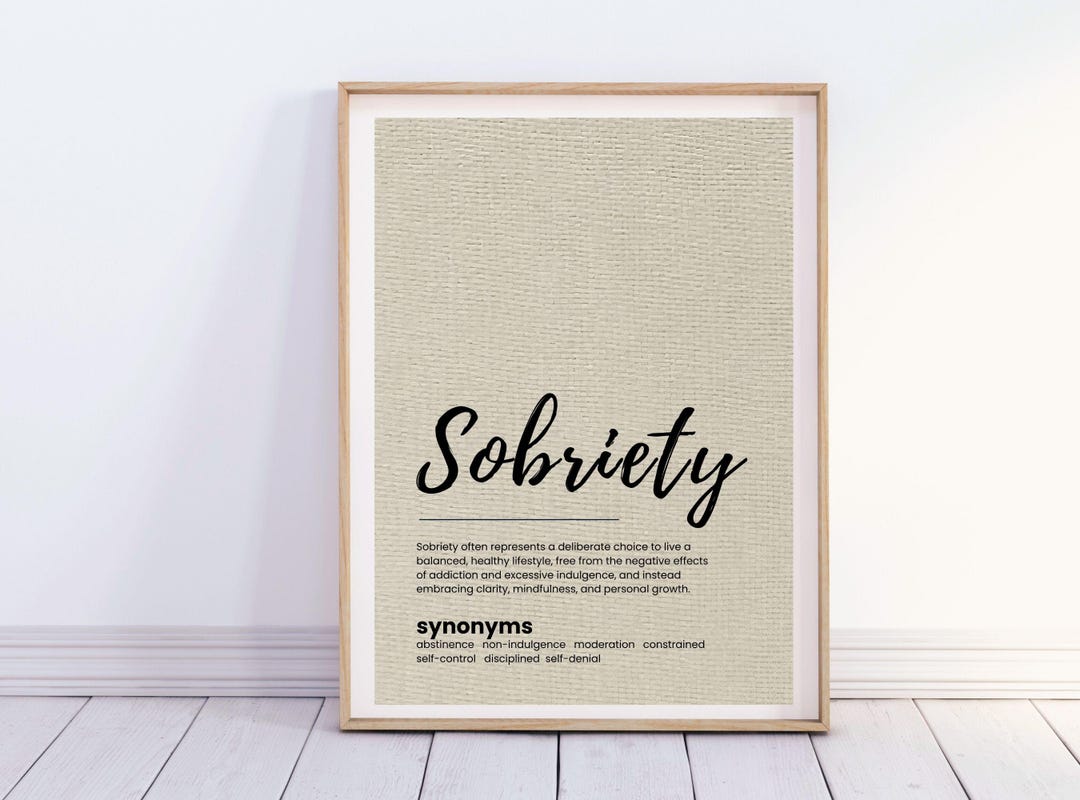 Sobriety Definition Poster, Minimalist Inspirational Recovery Gift, 4 ...