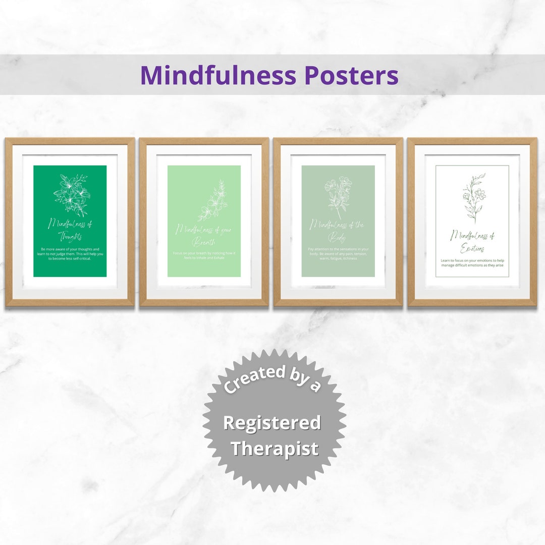Mindfulness Wall Art Grounding Technique Poster Set of 4 - Etsy